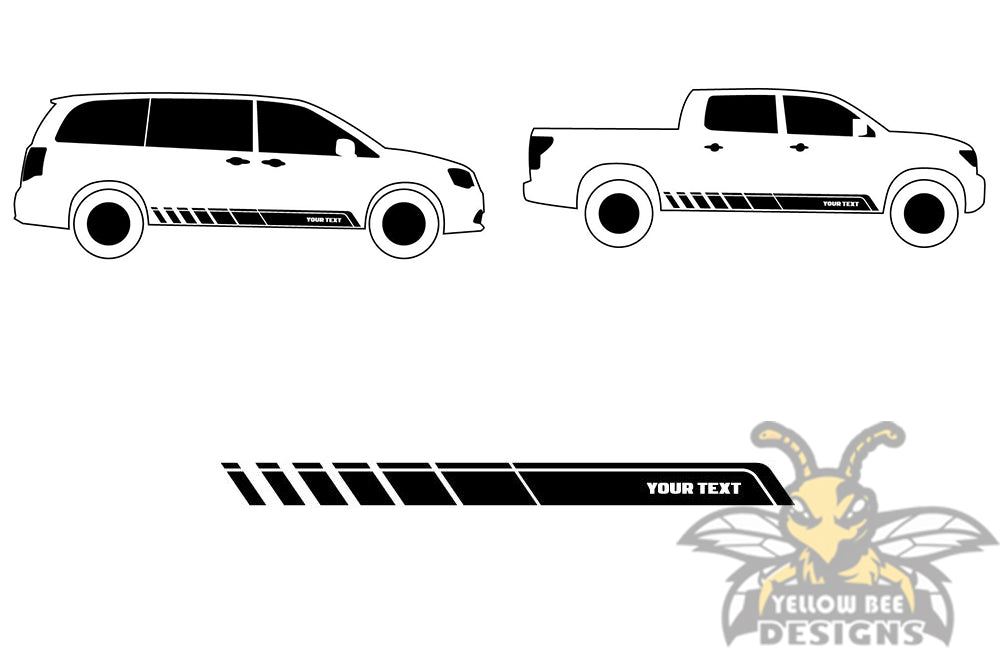Custom Universal Rocket Stripes Side Graphics Decals