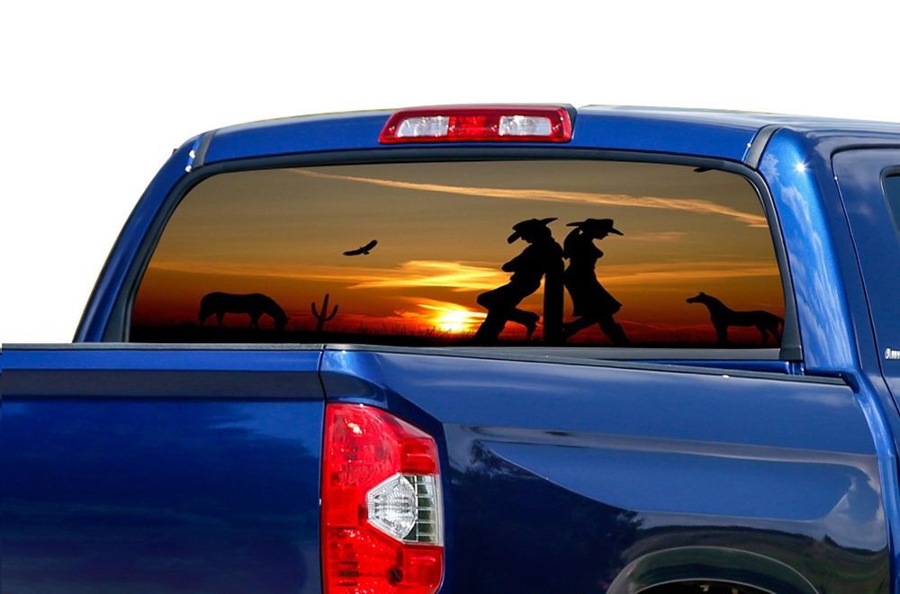 Wild West Rear Window decals Perforated stickers Toyota tundra