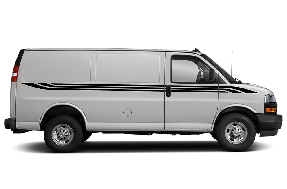 Triple Stripes Graphics Decals Compatible with Chevrolet Express