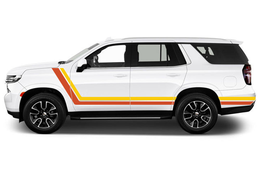 Retro Stripes Door Graphics Vinyl Decals for Chevrolet Tahoe